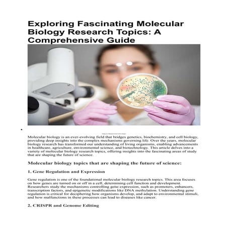 Environmental Biotechnology Research Topics PDF) Environmental