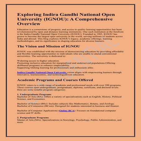 Exploring Indira Gandhi National Open Universitypdf