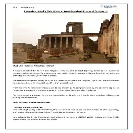 Exploring Israel's Rich History: Top Historical Sites and Museums ...