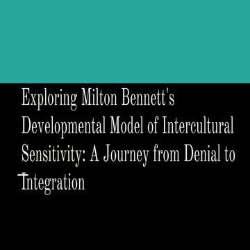 Exploring Milton Bennett's Developmental Model of Intercultural ...