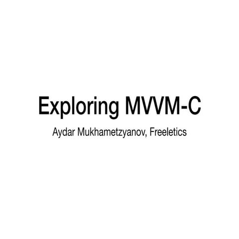 Exploring MVVM-C | PDF