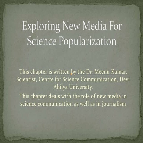 new media and science communication | PPTX
