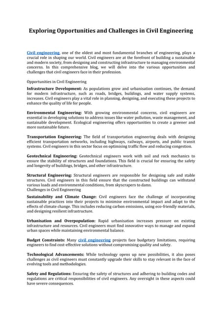 Roles and responsibilities of a water supply and senisation engineer | PPT