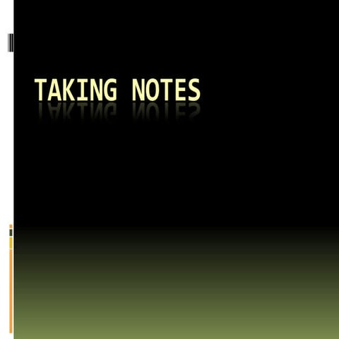 Taking Notes | PPTX