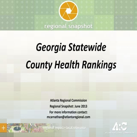 Exploring Public Health in Georgia and Metro Atlanta | PDF