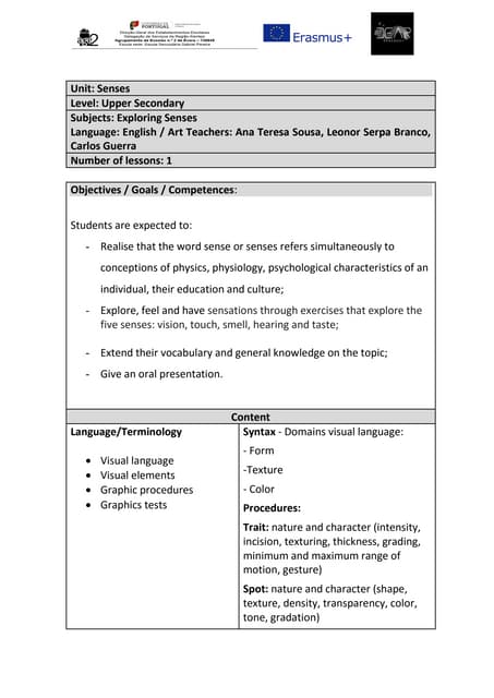 Senses poetry upper secondary lesson plan 3 pt | PDF