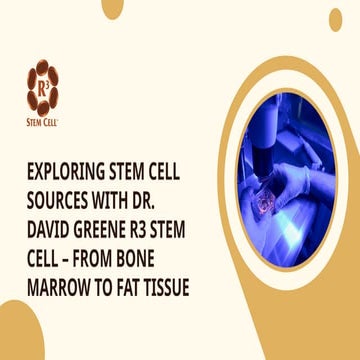 Exploring Stem Cell Sources with Dr. David Greene R3 Stem Cell – From Bone Marrow to Fat Tissue.pptx
