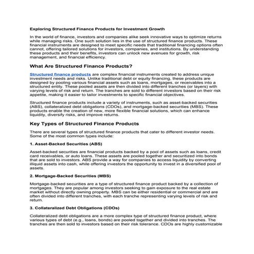 Exploring Structured Finance Products for Investment Growth.docx