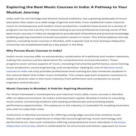 Exploring the Best Music Courses in India A Pathway to Your Musical ...