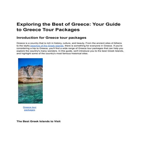 Exploring the Best of Greece_ Your Guide to Greece Tour Packages.pdf