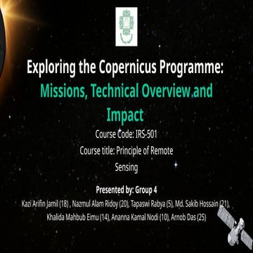 Exploring the Copernicus Programme Missions, Technical Overview and ...