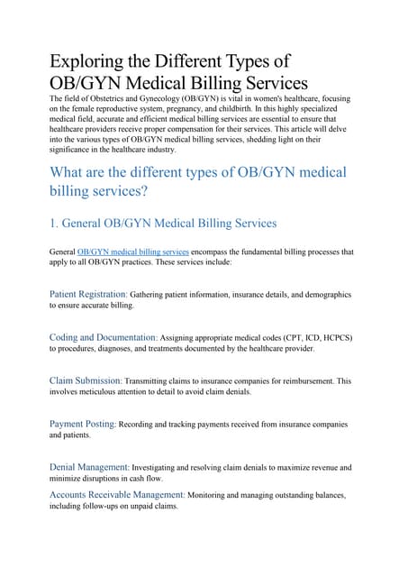 6 Tips for Easy OB/GYN Medical Billing | PPT