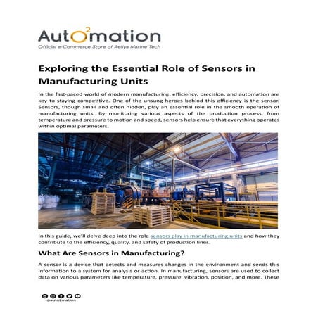 Exploring the Essential Role of Sensors in Manufacturing Units.pdf
