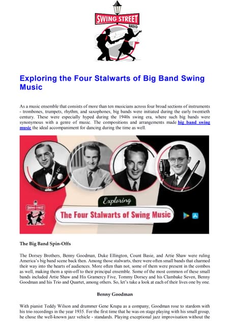 Know About the 5 Best Swing Music Albums of All Time.pdf | Blues | Music