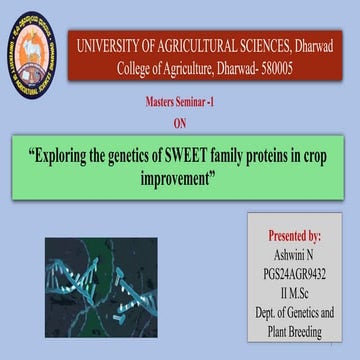 Exploring the Genetics of SWEET Gene Family Proteins in crop ...
