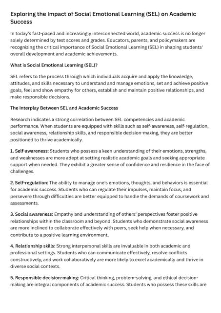 Social emotional learning | PPT