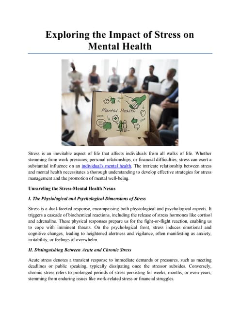 Mental Health Awareness and stress management | PPTX