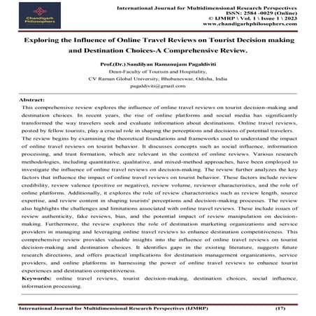 Exploring the Influence of Online Travel Reviews on Tourist Decision ...