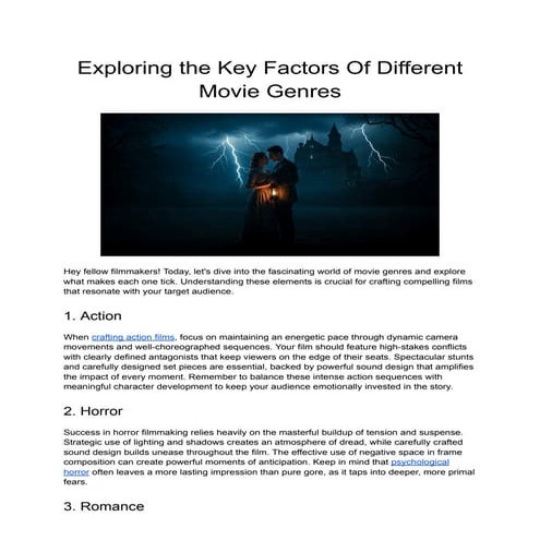 Exploring the Key Factors Of Different Movie Genres | PDF