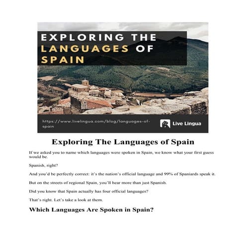 Exploring The Languages of Spain | PDF