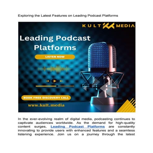 Exploring the Latest Features on Leading Podcast Platforms | PDF