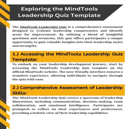 Exploring the MindTools Leadership Quiz Template | PDF