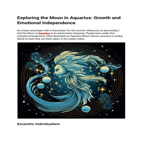 Exploring the Moon in Aquarius: Growth and Emotional Independence | PDF