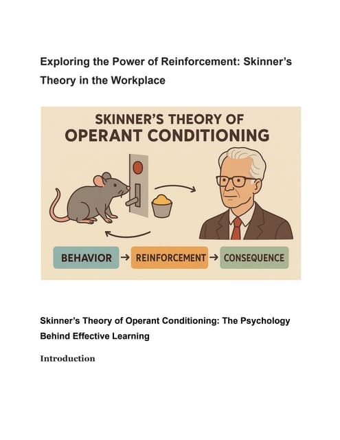 From Theory to Practice_ Skinner’s Operant Conditioning in ...