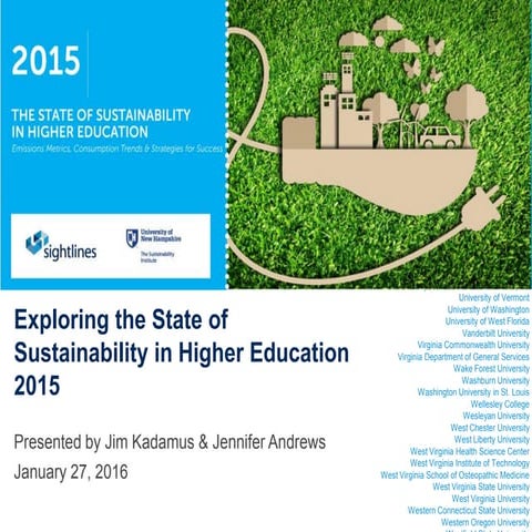 Exploring the State of Sustainability in Higher Education 2015 | PDF ...