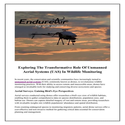 Exploring The Transformative Role Of Unmanned Aerial Systems (UAS) In ...
