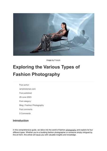 Fashion photography in advertising | PPTX | Photography | Arts and Crafts