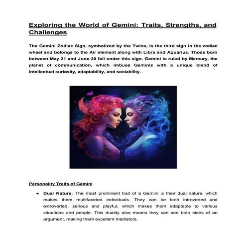 Exploring the World of Gemini_ Traits, Strengths, and Challenges.pptx