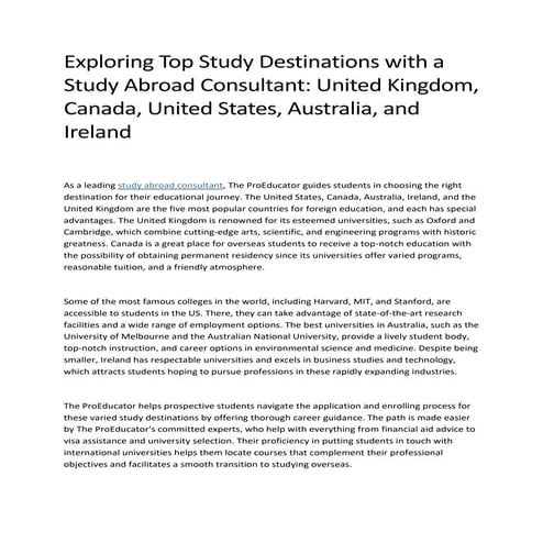 Exploring Top Study Destinations.pdf . | PDF
