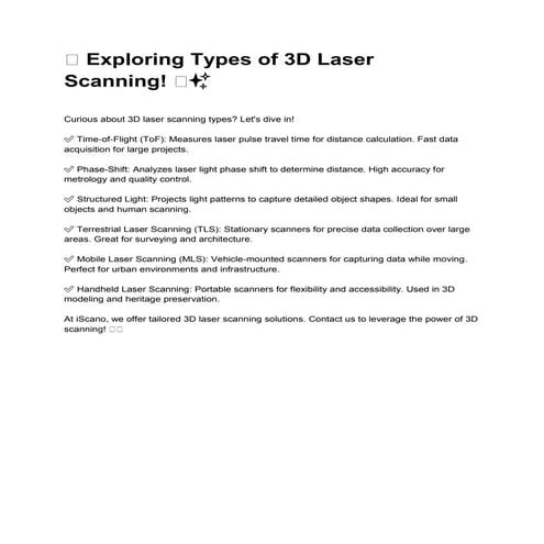 🔍 Exploring Types of 3D Laser Scanning! 📐 | DOCX