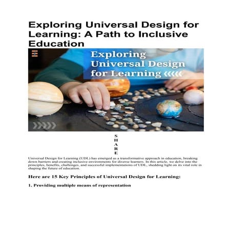 Exploring Universal Design for Learning: A Path to Inclusive Education | PDF