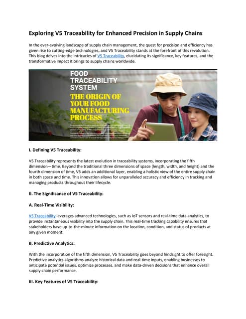 Food traceability system