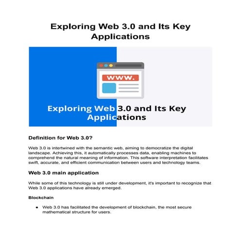 Exploring Web 3.0 and Its Key Applications.pdf