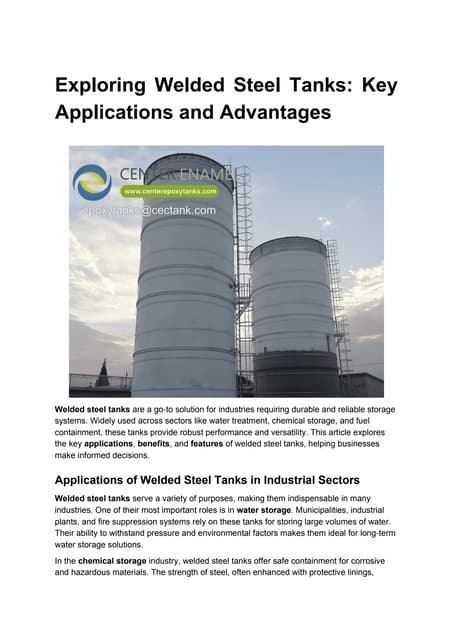 Bolted Storage Tanks | PPTX