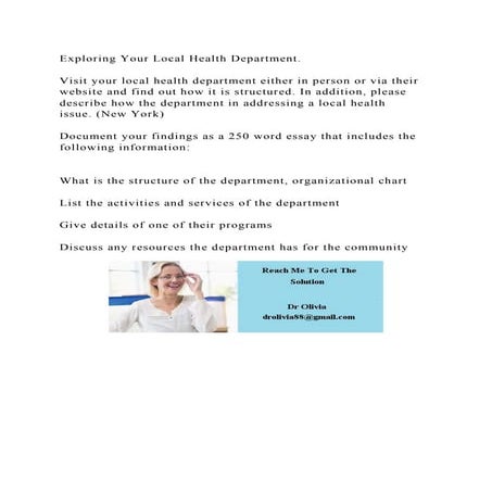 Exploring Your Local Health Department. Visit your local health | PDF