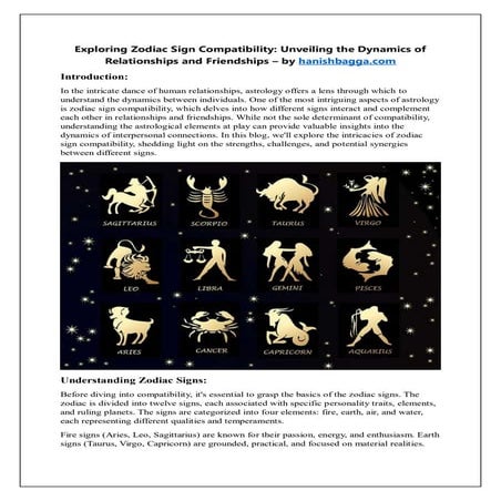 Exploring Zodiac Sign Compatibility..... | PDF
