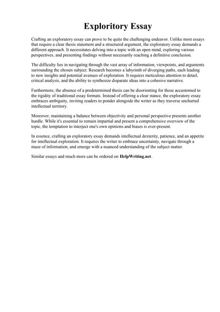 Exploritory Essay. Exploratory essay 500 Words - PHDessay.com Exploritory Essay. Exploratory essay 500 Words - PHDessay.com