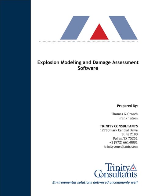 Explosion Damage and Injury Assessment Modeling: Balancing Model ...