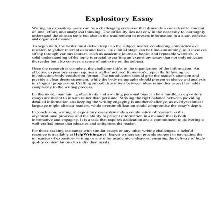Explository Essay. 6 Types of Expository Writing with Examples | PDF