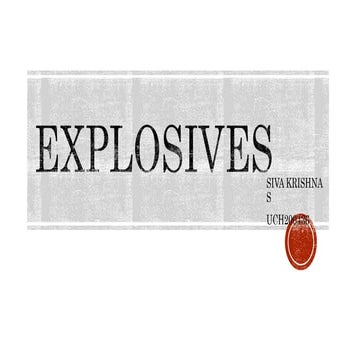 Explosives and its classification | PDF
