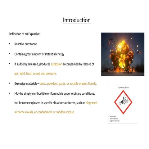 Explosives and its classification | PDF