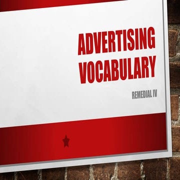 Advertising vocabulary | PPTX