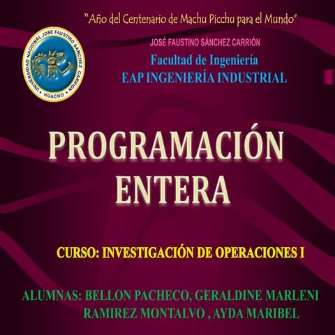 Unidad 1. Programación entera | PPTX