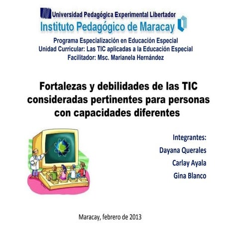 fortalezas y debilidades de las tic en personas con capacidades ...