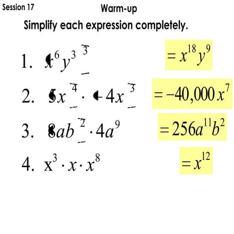Exponent exercises | PPT