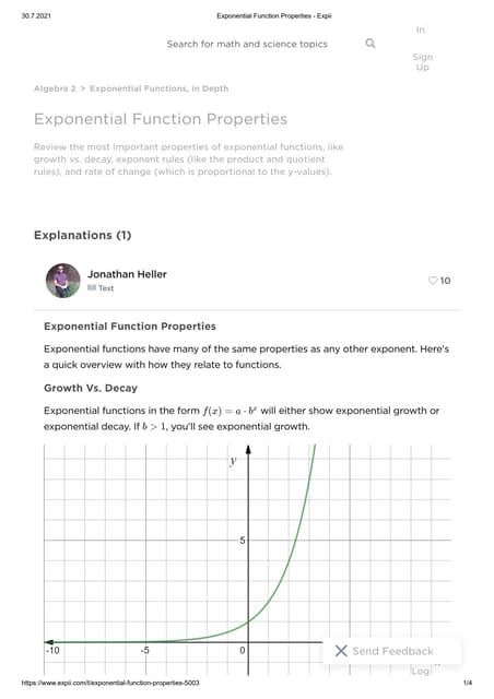 Exponential Function Properties Expii Pdf